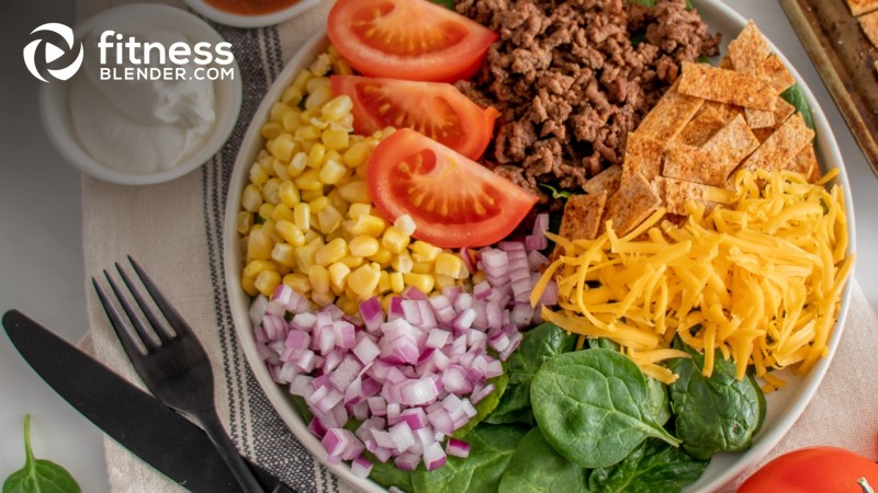 Delicious Taco Salad with Oven-Crisp Tortilla Strips | Fitness Blender